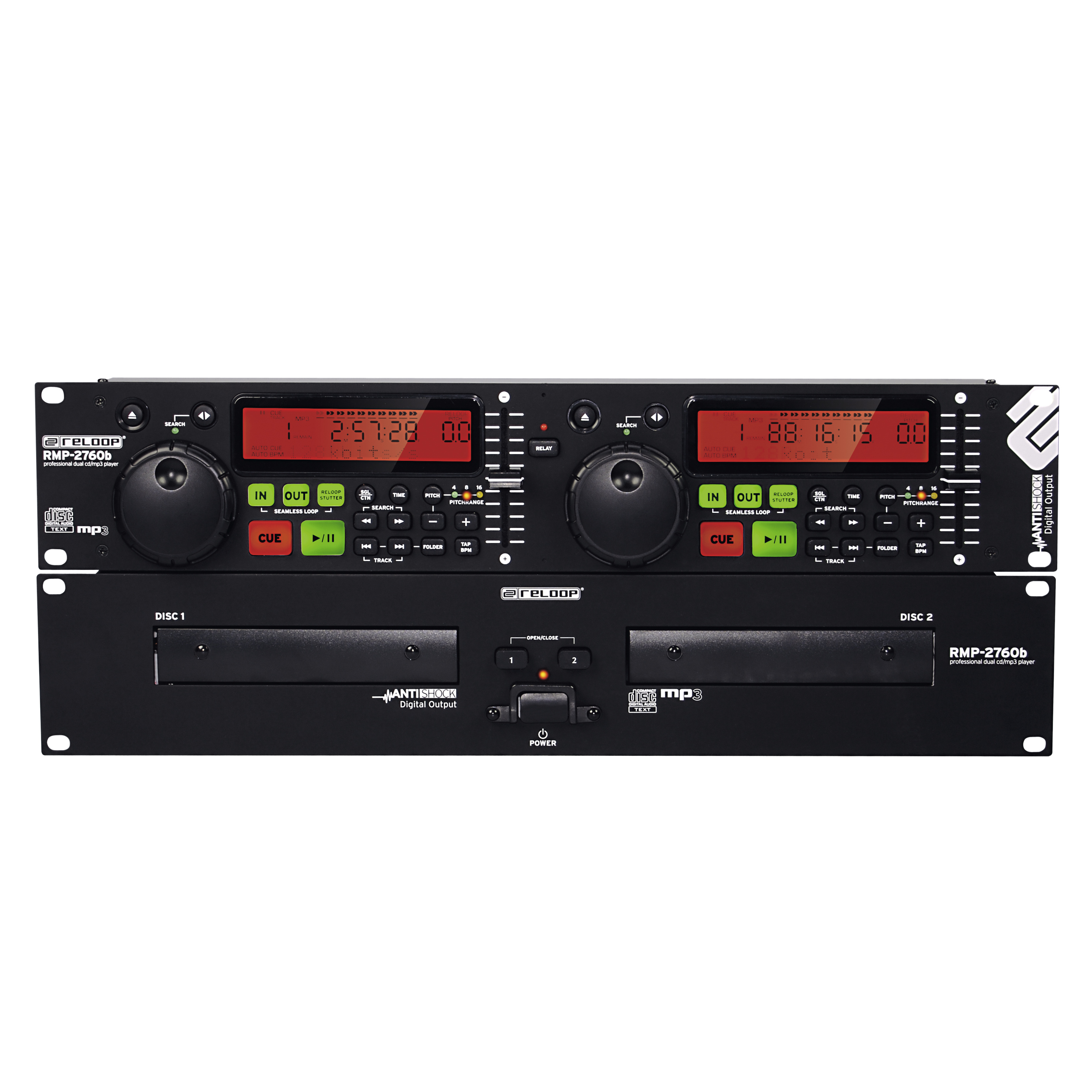 cd2: Reloop RMP 2760 double MP3 / CD player with 2 USB slots - Soundrent